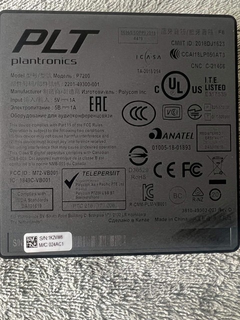 Plantronics Calisto 7200 P7200 Bluetooth USB Desktop Speakerphone VoIP ...