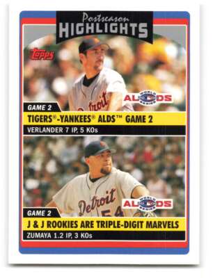 2006 Topps Update #195 Justin Verlander/Joel Zumaya Detroit Tigers ...