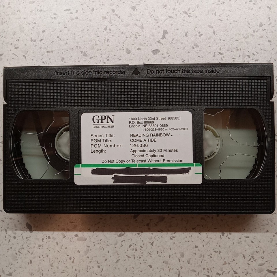 Reading Rainbow VHS "Come a Tide" Episode #086/155 LeVar Burton ExLib ...