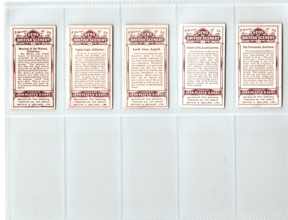 PLAYERS: Gems of British Scenery 1917 Full Set 25 Cigarette Cards | eBay UK