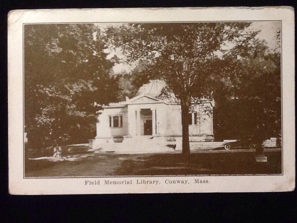 c1920 Field Memorial Library, Conway, Mass. Vintage Picture Postcard | eBay