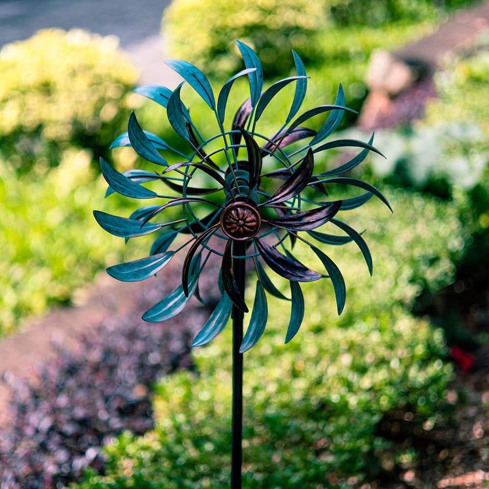 360° Outdoor Wind Spinner, Wind Sculpture Spinner with Metal Stake ...