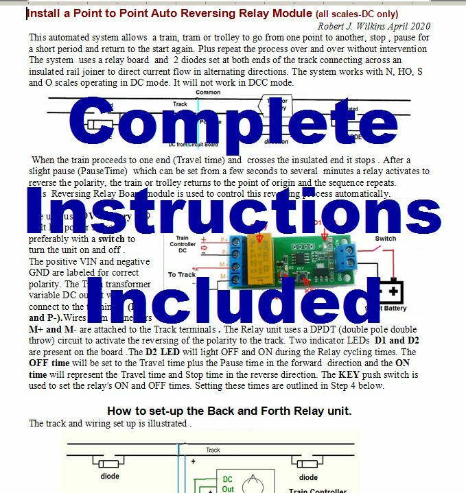 Auto Reversing Back and Forth Circuit Kit for HO or N Scale Train or ...