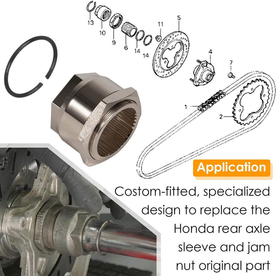 Rear Axle Lock Jam Nut for Honda TRX300EX TRX400EX TRX250X 450R ATC350X ...