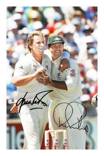Shane Warne & Ricky Ponting Signed A4 Photo Print Autograph Australia ...