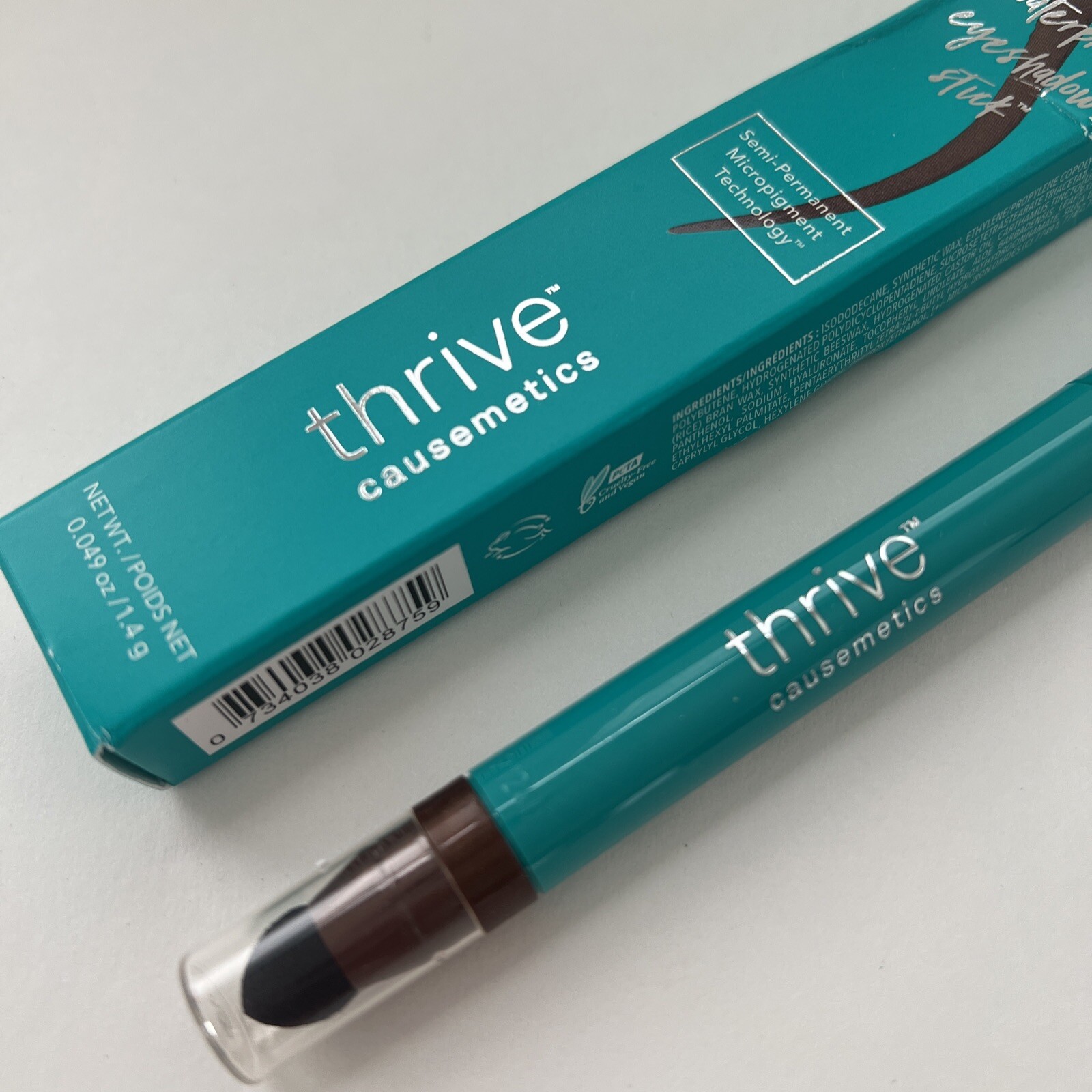 2 TwoThrive Causemetics Infinity Waterproof Eyeshadow Sticks RIJI Cocoa ...