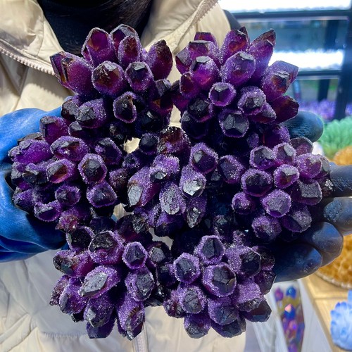 6.6LB New Find Purple Phantom Quartz Crystal Cluster Mineral Specimen ...