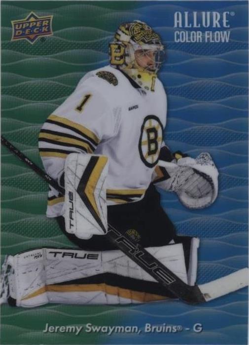 2023-24 Upper Deck Allure - Color Flow Jeremy Swayman #CF-31 Green Blue ...