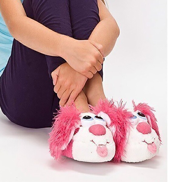 Kids Plush Slippers Puppy Bunny Dragon Stompeez Small Med Large ...