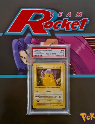 Pikachu Red Cheeks 1st Edition 58/102 - PSA 9 - Pokemon Card Base Set ...