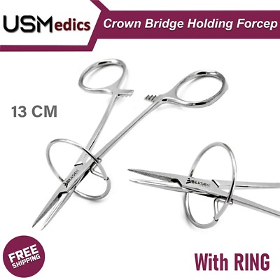 Dental Crown & Bridge Holding Forcep with Ring Locking Pliers Lab ...