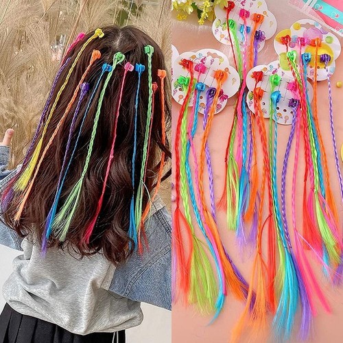 Colorful Hair Extensions Cute Hair Clips Colorful Braids Kids Girls ...