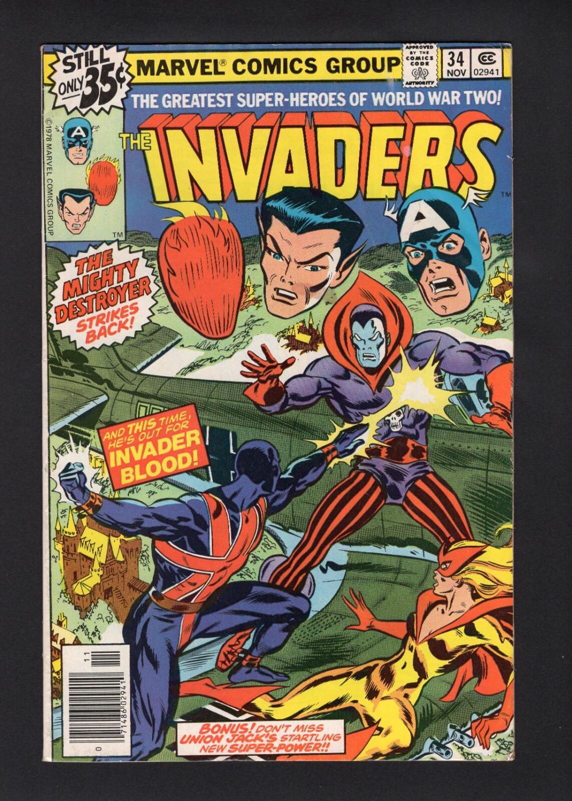 The Invaders #34 Vol. 1 Newsstand Marvel Comics '78 VF | eBay