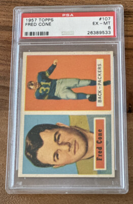 1957 Topps FB Card #107 Fred Cone Green Bay Packers HOF PSA 6 NRMT | eBay