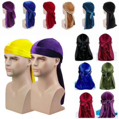 VELVET DURAG Silky Headwrap Hat Cap Unisex Premium Du Doo Rag Wave ...