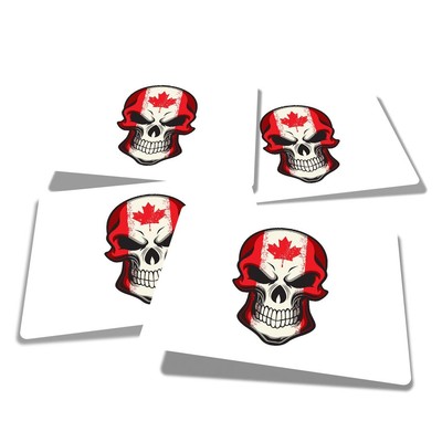 4x Vinyl Stickers Canadian Flag Skull Canada Travel #56068 | eBay UK