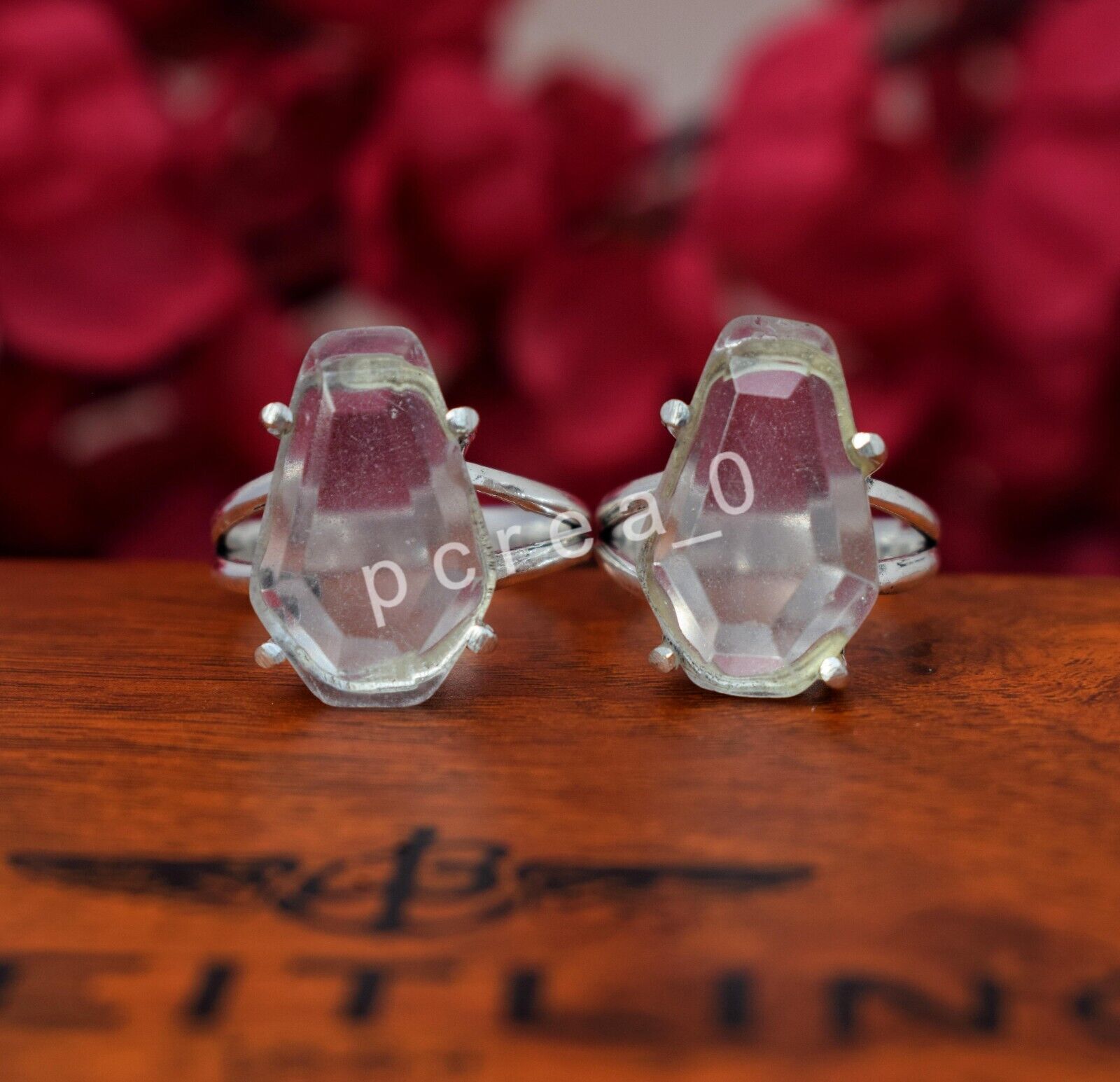 New 10 PCs. Lot Diamond Coffin Shape Gemstone Rings 925 Silver Plated ...