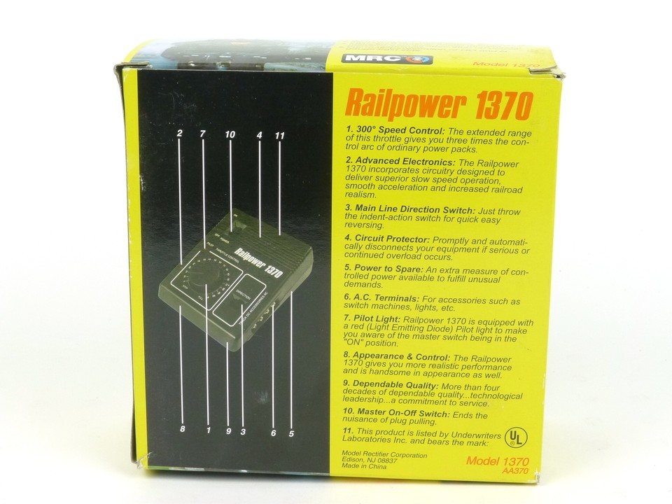 MRC Railpower 1370 Model Train Powerpack For HO and N Gauge Trains ...