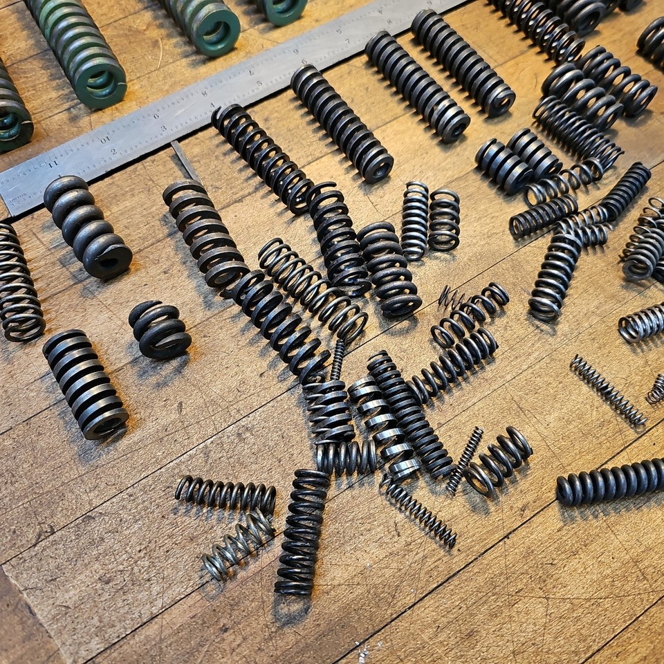 Lot Of 64 HEAVY DUTY Steel Coil Springs Cr-Si ☆Vintage Machinist Shop ...