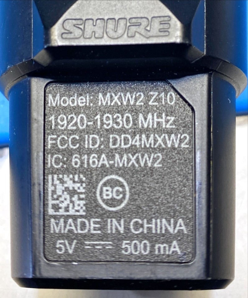 Shure MXWNCS4 Charger (2) MXW2 Z10 Microphones (2) MXW1/O Z10 ...