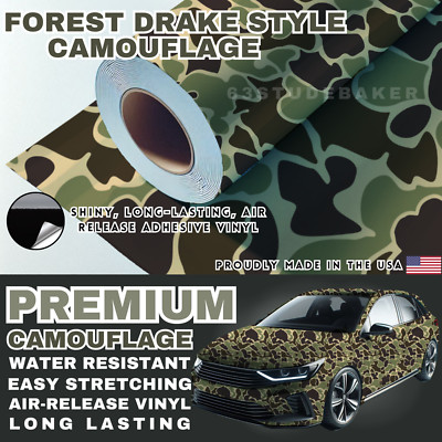 Premium Camouflage Camo Drake Forest Style Car Vinyl Wrap Decal Sheet ...