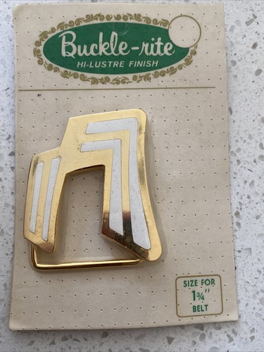 Vintage NOS Brushed brass White Hinged bar belt Buckle 1 3/4” Inch | eBay