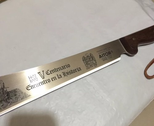 Vintage AITOR Commemorative Machete Dagger Knife Original Case Spain ...