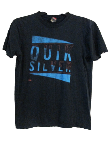 Quicksilver Mens Small Black Graphic Logo Short Sleeve T-Shirt No Size ...