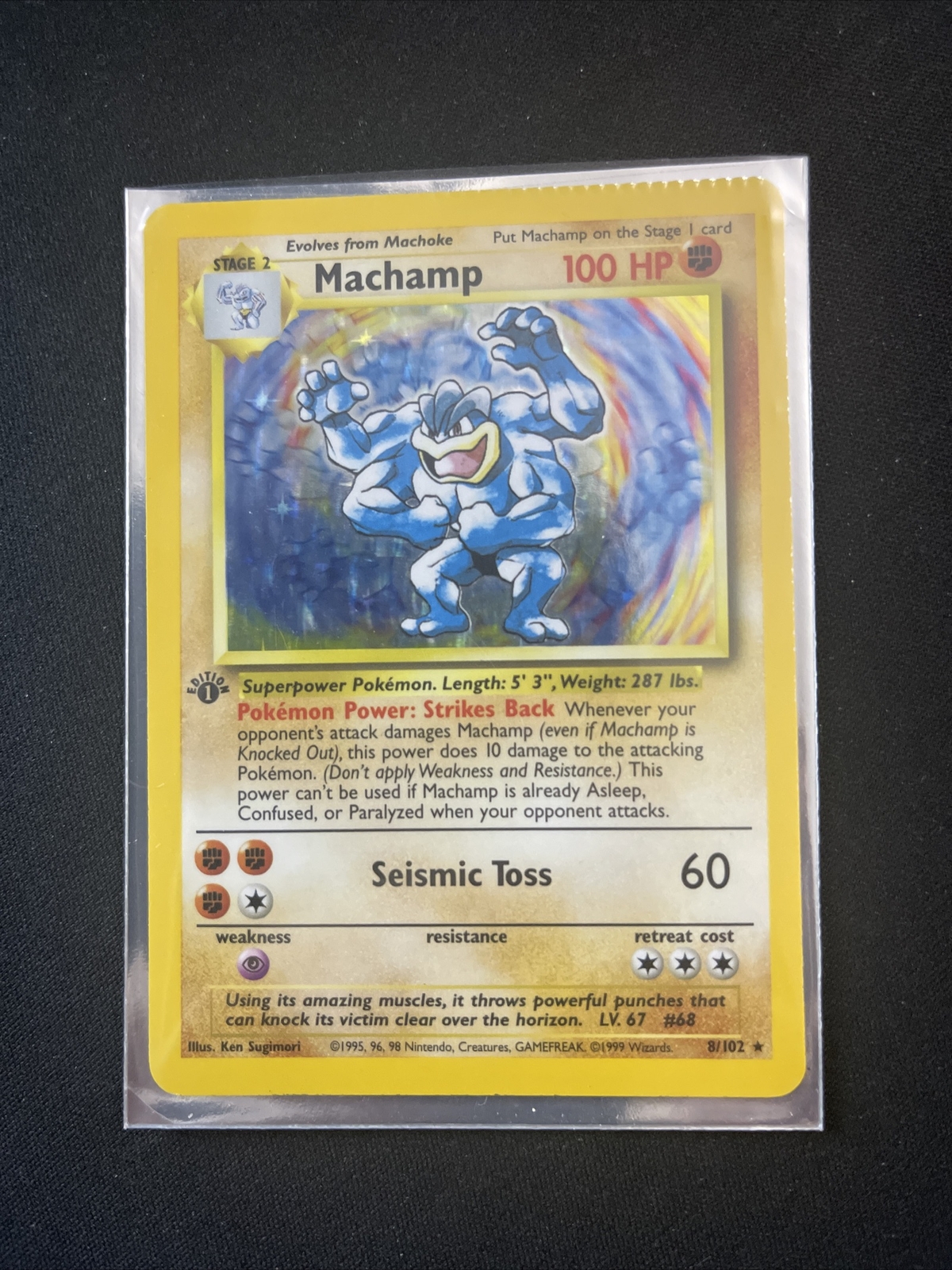 Pokémon TCG Machamp Base Set 8/102 Holo 1st Edition Holo Rare | Crimped ...