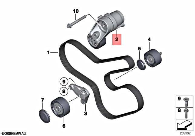 Genuine BMW E70N E71 F01N F02N F06 Mechanical Belt Tensioner OEM ...