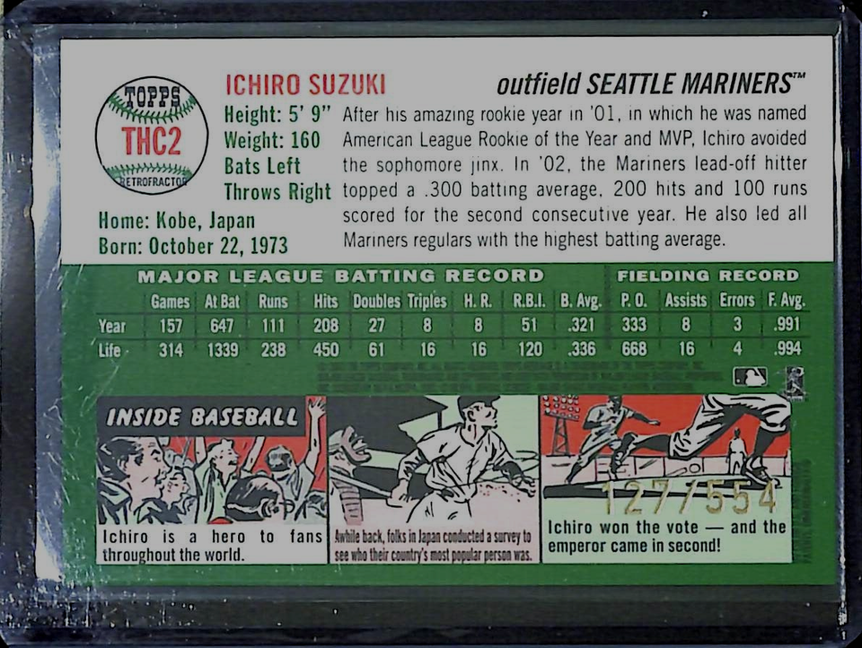 2003 Topps Heritage Baseball Chrome Refractor #THC2 Ichiro Suzuki No ...