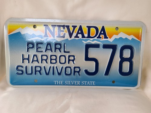 Vintage 2011 Nevada Pearl Harbor Survivor 578 License Plate 04123 | eBay