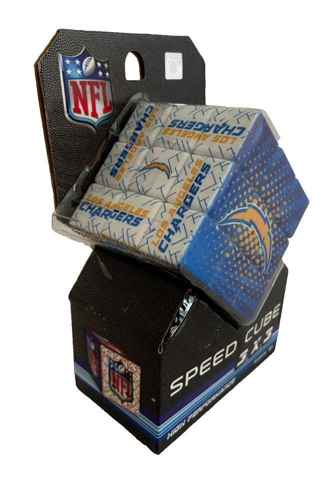 NFL LICENSED LOS ANGELES CHARGERS Football 3 X 3 Speed Cube 3D RUBIK'S ...
