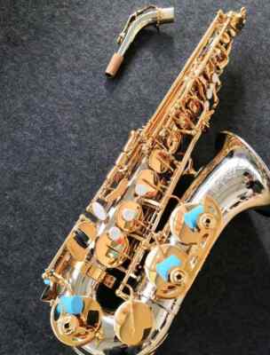 New Mark VI Sax Model Gold silver Lacquer E Flat Alto Saxophone Eb with ...