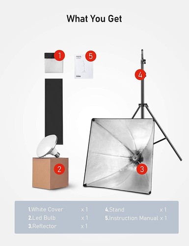 ESDDI Softbox Photography Lighting Kit with 40 x 40cm Reflector ...