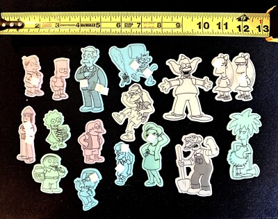 Glow-In-The-Dark Simpsons Plastic Character Chums Full Set of 16 ULTRA ...
