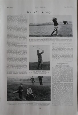 1904 Stampa Golf Felixstowe Meeting Mr G. Joshua Mr Emsley Carr ...