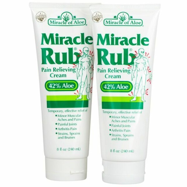 Miracle Rub Pain Relieving Cream 4 Ounce Tube 2-pack With 42 Ultraaloe ...