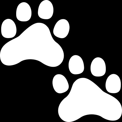 2 Paws 8cm White 1 Pair Paws Base Sticker Cat Dog Tattoo Decoration ...