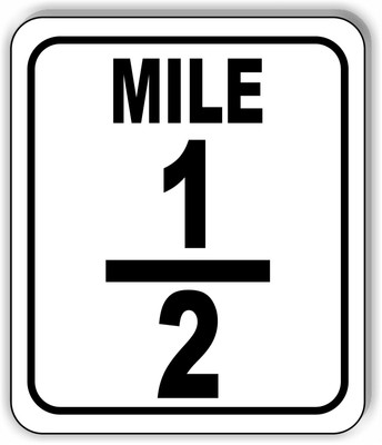 Mile 1/2 Distance Marker Running Race 5k Marathon Metal Aluminum ...