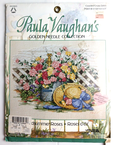 Paula Vaughans Counted Cross Stitch Kit MIDSUMMER ROSES GoldenNeedle ...