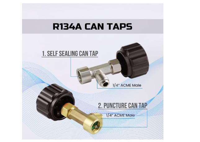 R134A Can Tap,Self-Sealing & Puncture Style AC Freon Tank Adapter Valve ...