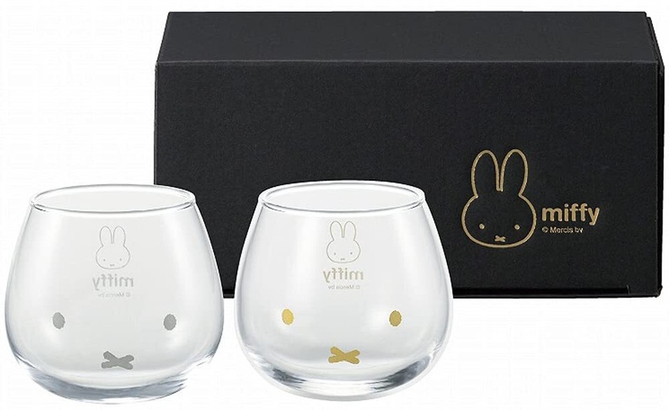 Miffy KN401750 Swaying Pair Glass Tumbler Glass Cup 320ml KN40150 Gold ...