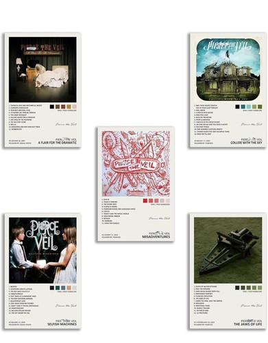 5 Pierce The Veil Posters Mike and Vic Fuentes Post-Hardcore Band San ...