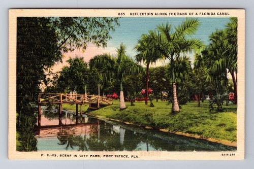 Fort Pierce FL-Florida, City Park, Along Bank Florida Canal, Vintage ...