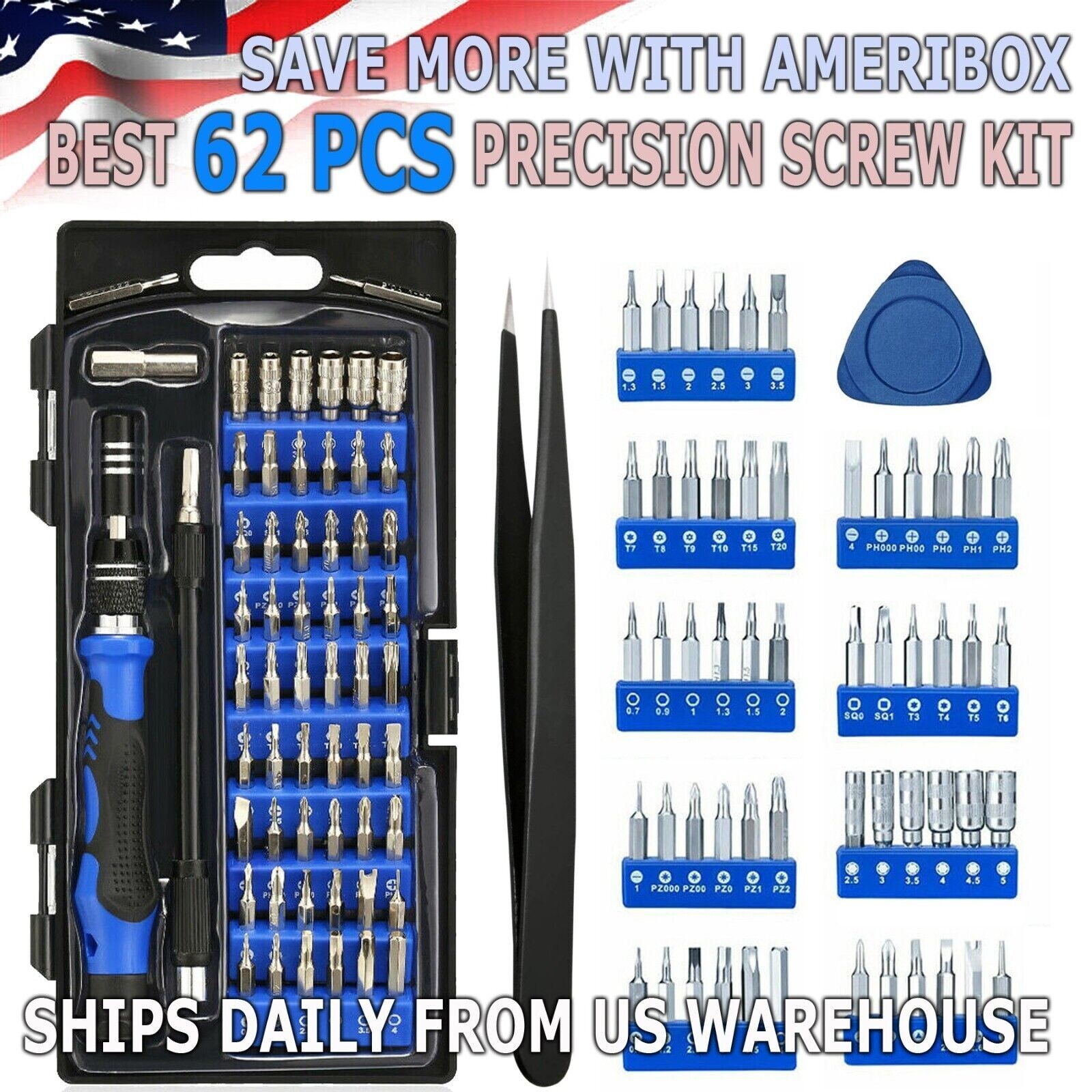 62X Computer Repair Kit Set Tool Laptop PC Precision Screwdriver Torx ...