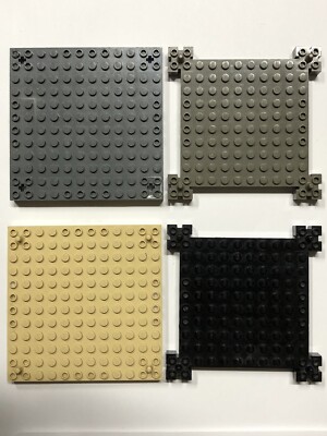 Lego 12x12 BLACK or GREY Base plate with Corner Pins Pirate 30645 47976 ...