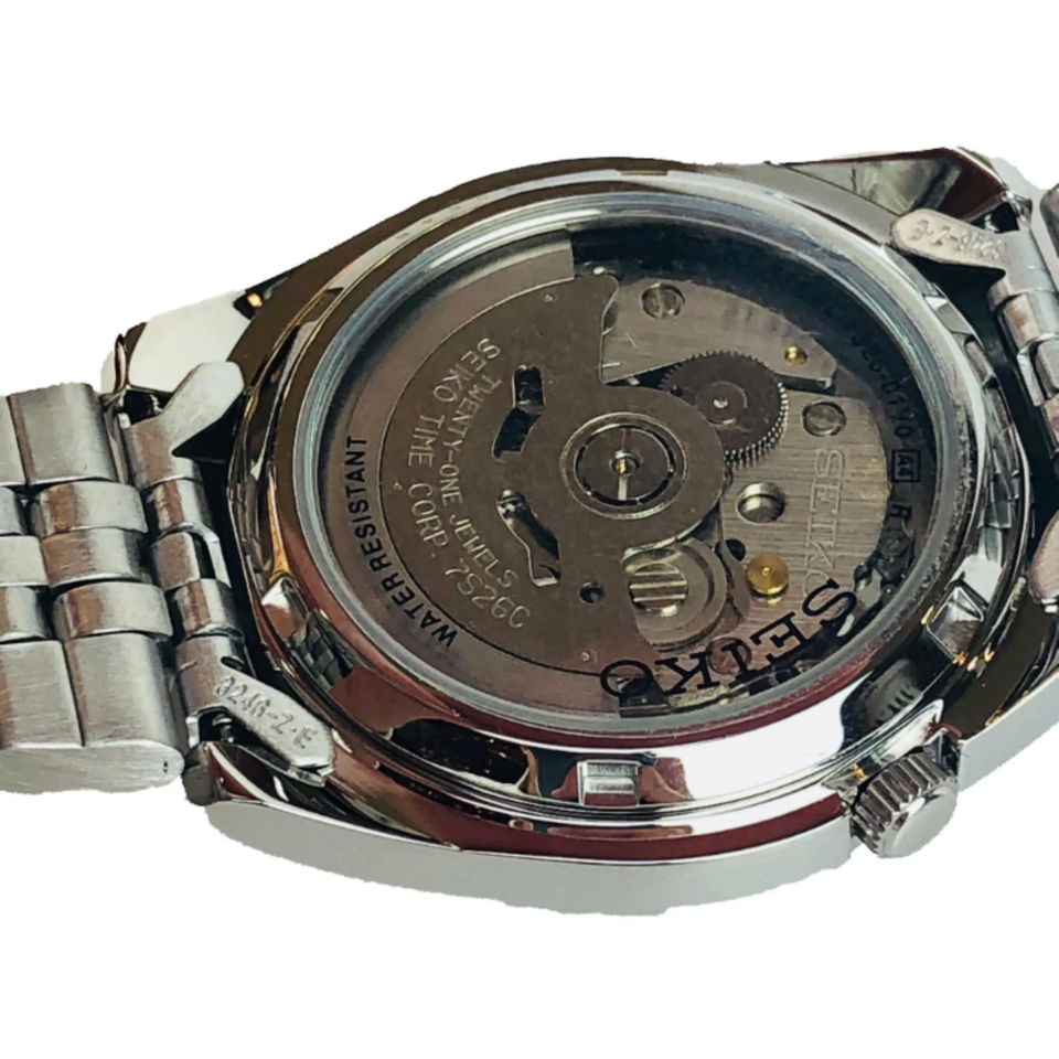 Seiko 5 Automatic Dark Blue Dial Silver Steel Bracelet Mens Watch ...