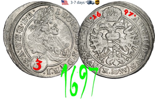 Austria 3 Kreuzer 1697 Habsburg, Leopold I, Silver Coin #33469 | eBay