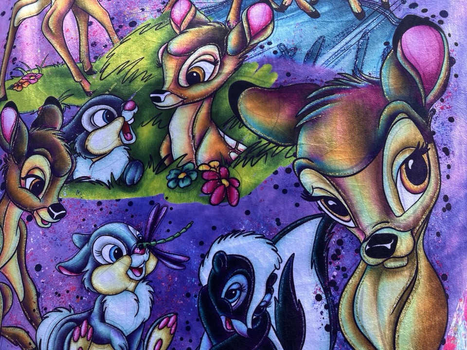 DISNEY BAMBI /THUMPER SILK TOUCH THROW BLANKET NEW CONDITION BEAUTIFUL ...